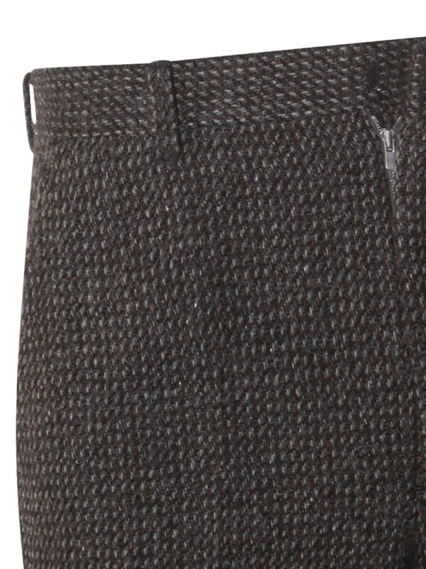 Auralee Pleated Detailed Tweed Pants - Black