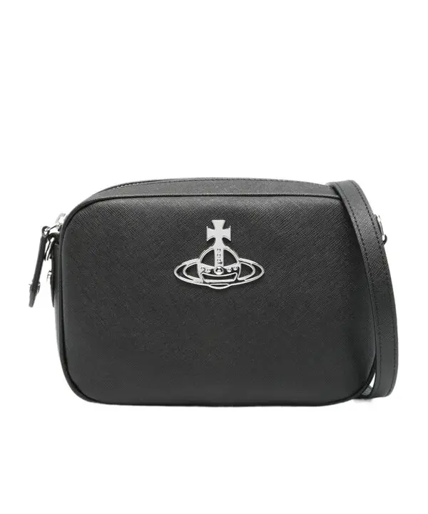 VIVIENNE WESTWOOD Anna Logo Plaque Crossbody Bag - Black