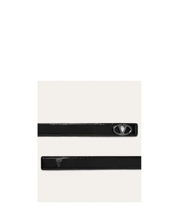 Valentino Garavani Leather Belt With Vlogo Twist Button