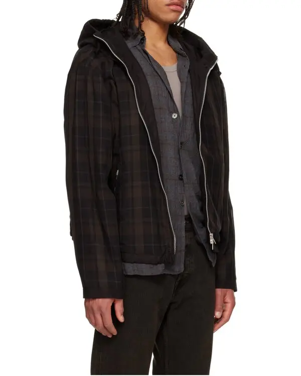 Our Legacy Check Hooded Zip-up Jacket - Black