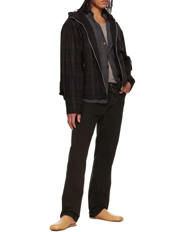 Our Legacy Check Hooded Zip-up Jacket - Black