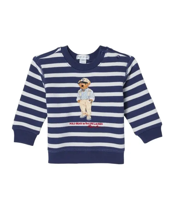 Ralph Lauren Polo Bear Striped Sweatshirt - Blue