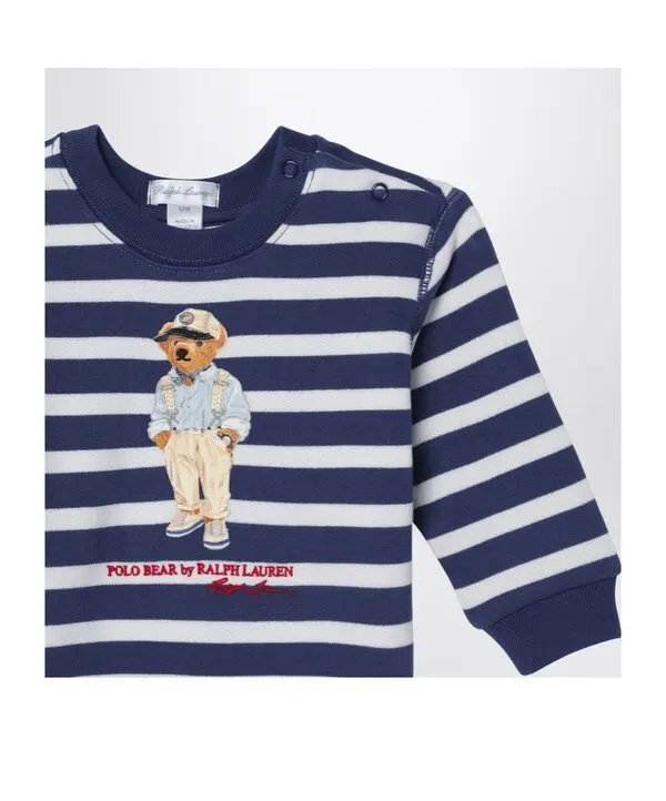 Ralph Lauren Polo Bear Striped Sweatshirt - Blue