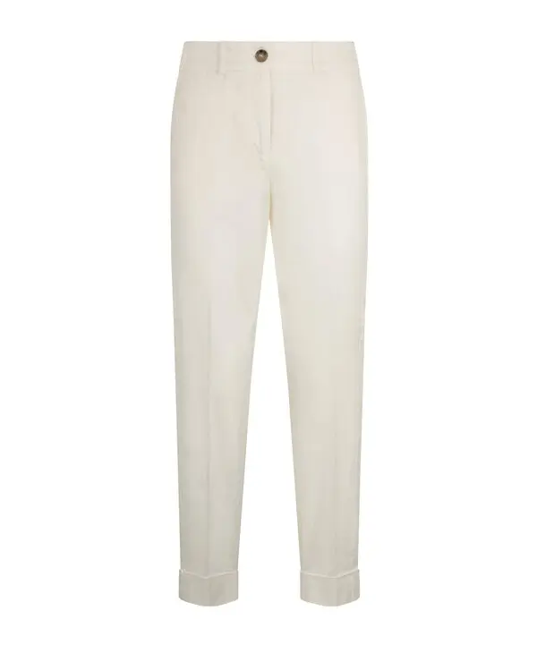 Peserico Cuffed Straight-leg Pants - White