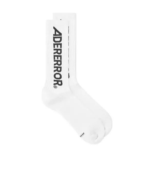 ADER ERROR Logo Letter Knitted Socks - White