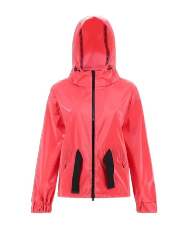 Herno Hooded Zip-up Jacket With Drawstring Detail - Red