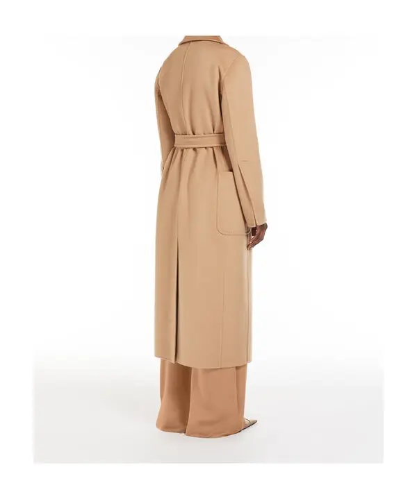 Max Mara Belted Long Sleeve Coat With Notched Lapel - Camel