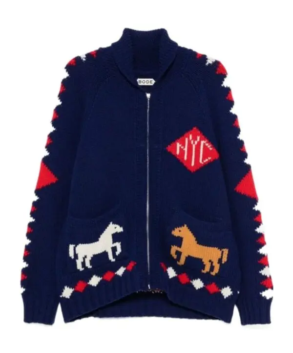 BODE Diamond Corral Cardigan - Blue