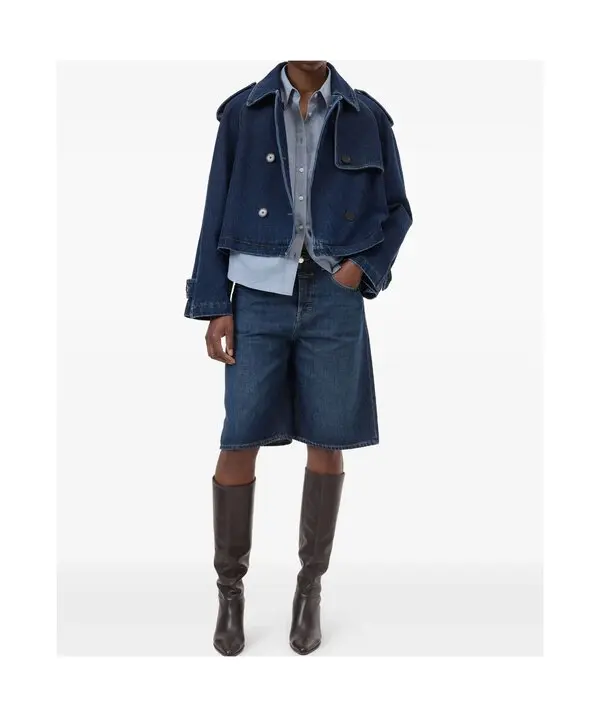 Closed Denim Cropped Jacket With Button Cuffs And Long Sleeves