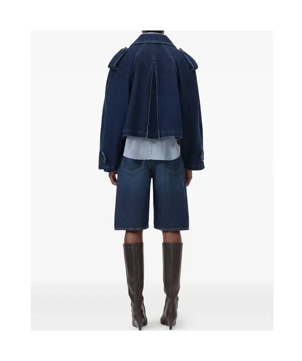 Closed Denim Cropped Jacket With Button Cuffs And Long Sleeves