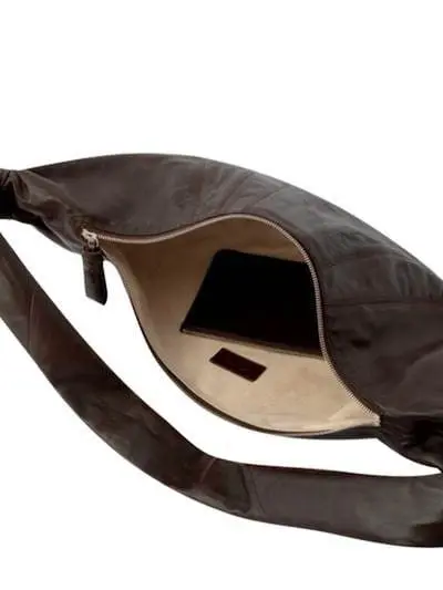 LEMAIRE Large Leather Shoulder Bag - Black