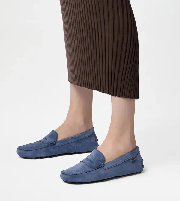 TOD'S Gommino Suede Loafers - Blue