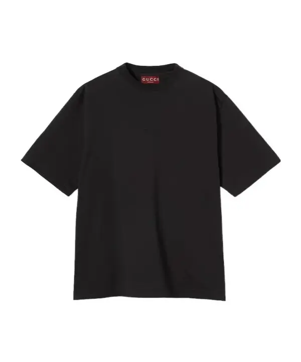 Gucci Logo Embroidered Crewneck T-shirt - Black