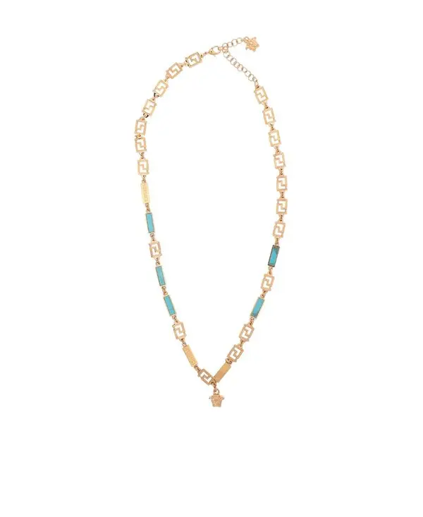 Versace Logo Medallion Necklace - Yellow