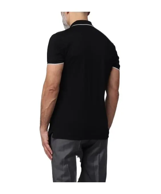 Zegna Logo Embroidered Polo Shirt - Black