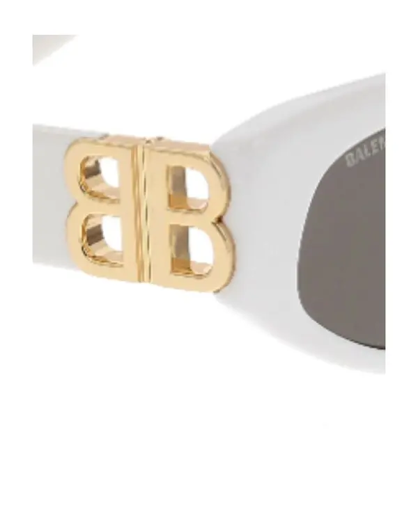 Balenciaga Rectangular Frame Sunglasses With Gold Logo