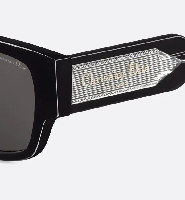 Dior Full-rimmed Sunglasses With Patterned Temples - Black