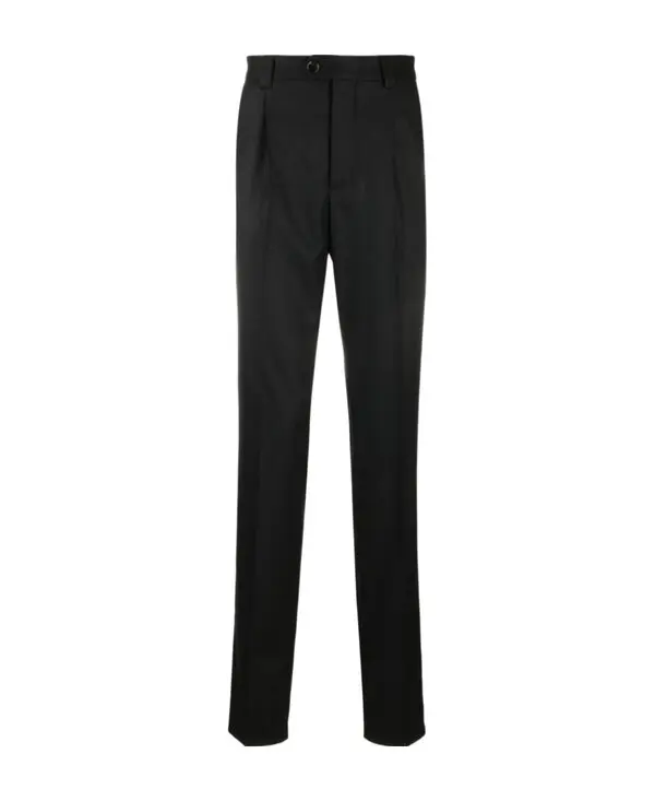Brunello Cucinelli Mid-rise Wool Chino Trousers - Black
