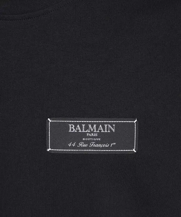 Balmain Logo-patch Crewneck T-shirt - Black