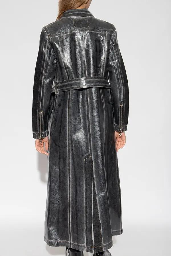 DIESEL® De-flaminty-z-fsb Tied Waist Shirt Dress - Black