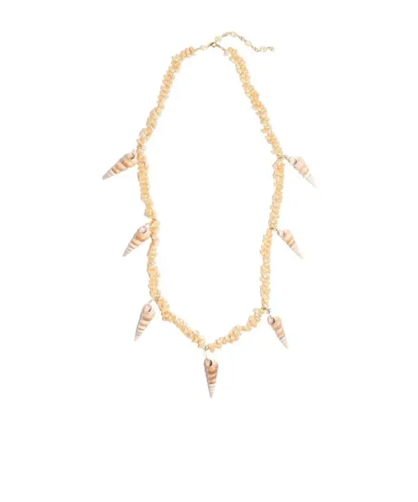 Valentino Garavani Jardin Aquatique Necklace With Shells And Vlogo Signature - Golden