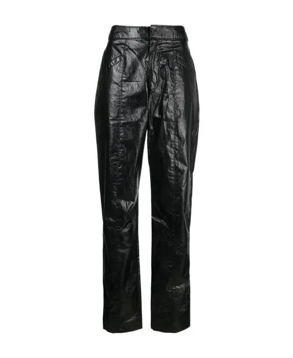 Isabel Marant Étoile Metallic-effect Straight-leg Trousers