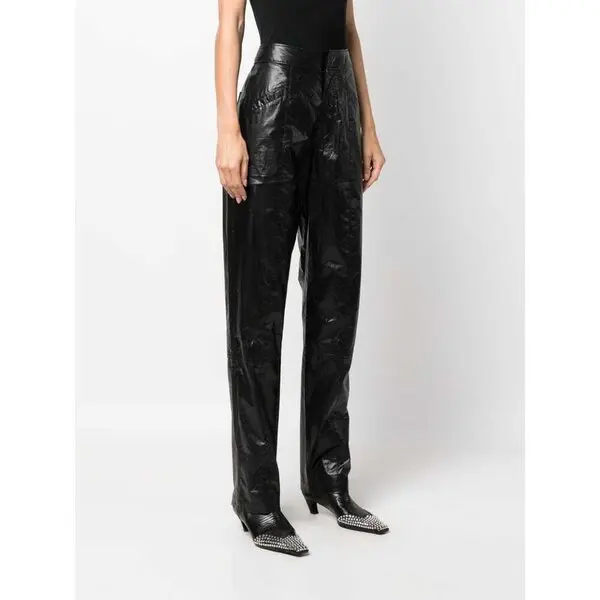 Isabel Marant Étoile Metallic-effect Straight-leg Trousers