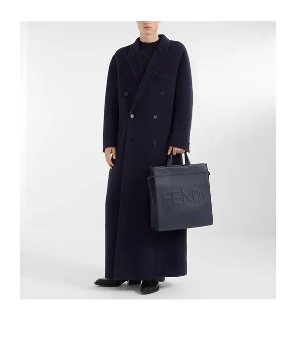 Fendi Double Breasted Long Sleeved Coat - Black