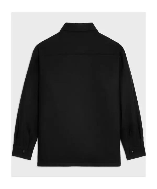 Celine Overshirt In Cashmere Flannel - Black