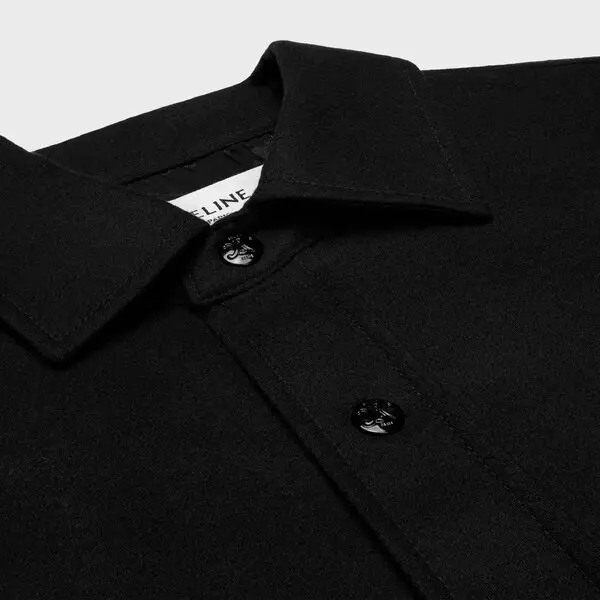 Celine Overshirt In Cashmere Flannel - Black