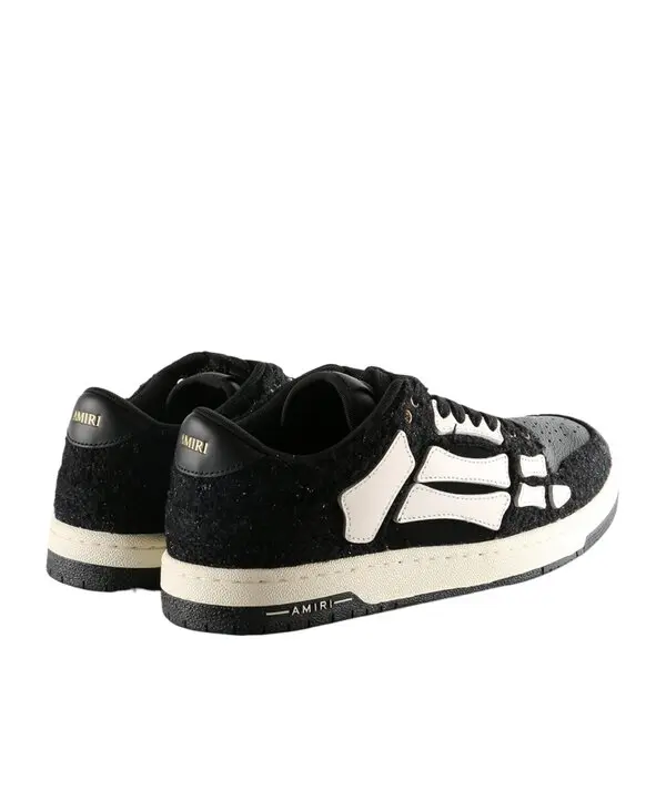 Amiri Boucle Skel Top Low Sneakers - Black