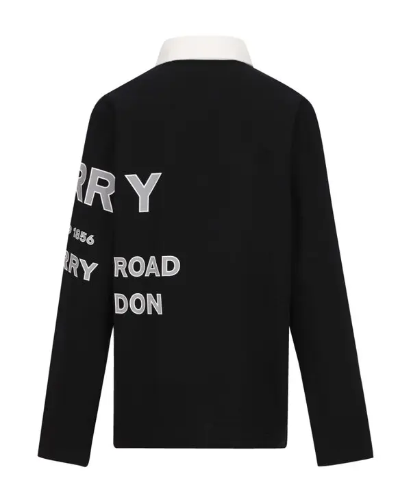 Burberry Horseferry-print Long-sleeved Polo Shirt