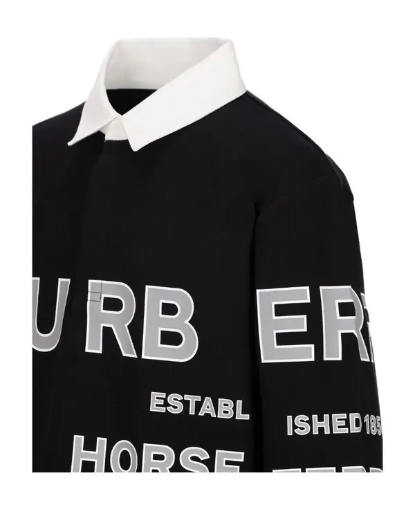 Burberry Horseferry-print Long-sleeved Polo Shirt