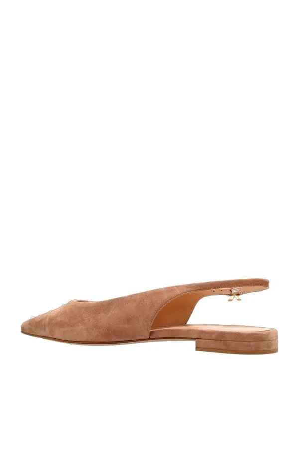 GIANVITO ROSSI Robbie Pointed-toe Ballerinas - Beige
