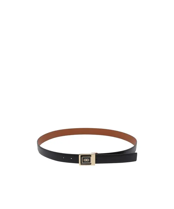 FERRAGAMO Gancini Logo Belt - Black