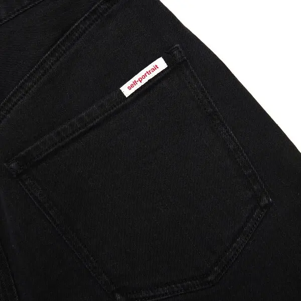 SELF-PORTRAIT High Waisted Straight Leg Jeans