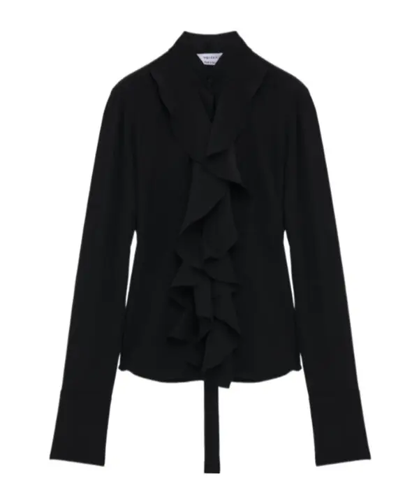 Alexander McQueen Crêpe De Chine Ruffled Blouse - Black