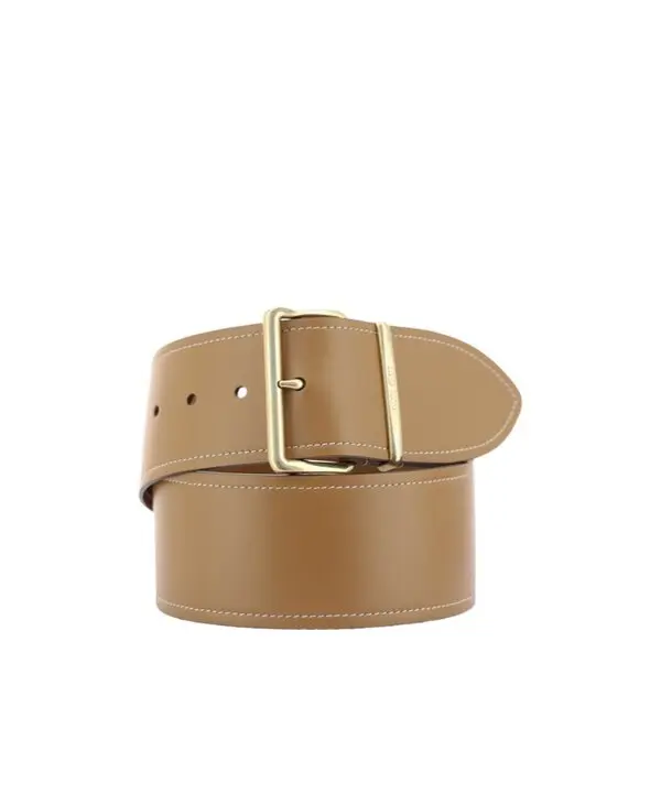 Miu Miu Logo Buckle Belt - Caramel