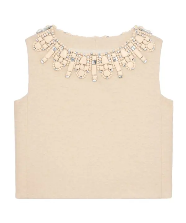 Celine Embroidered Top In Bouclette Natt