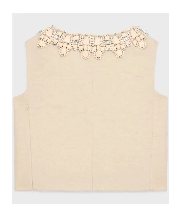 Celine Embroidered Top In Bouclette Natt