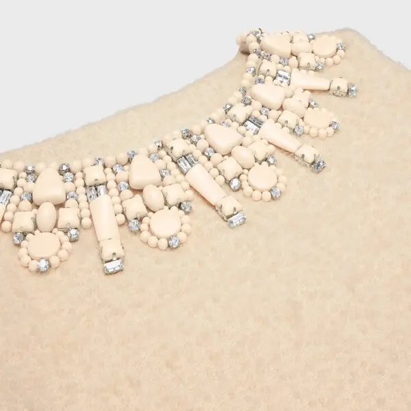 Celine Embroidered Top In Bouclette Natt