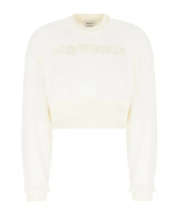 Alexander McQueen Logo Detailed Cropped Sweatshirt
