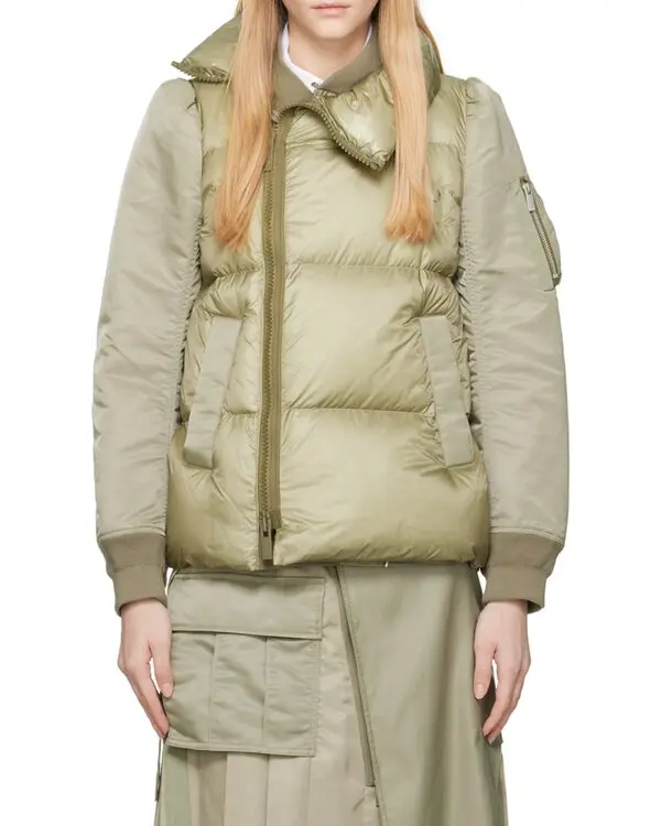 Sacai Zipped Asymmetric Padded Jacket
