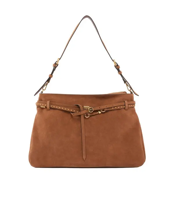 Pinko Belted Large Shoulder Bag - Brown