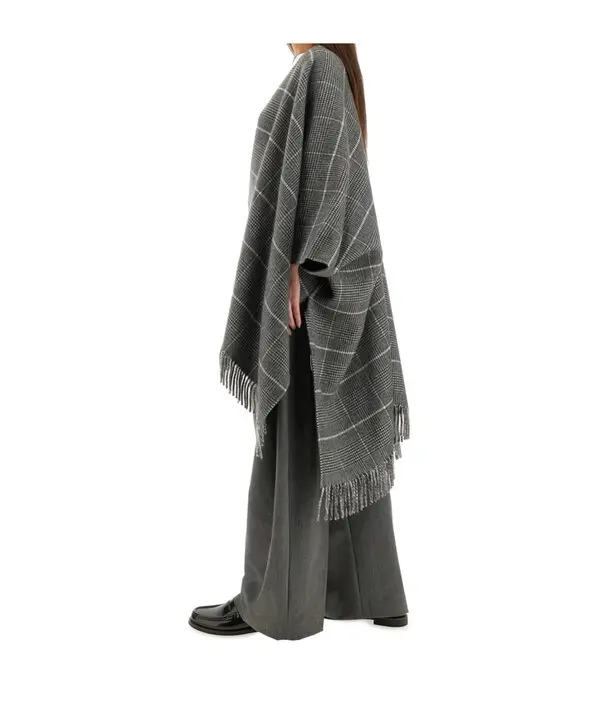 Brunello Cucinelli Reversible Fringed Poncho