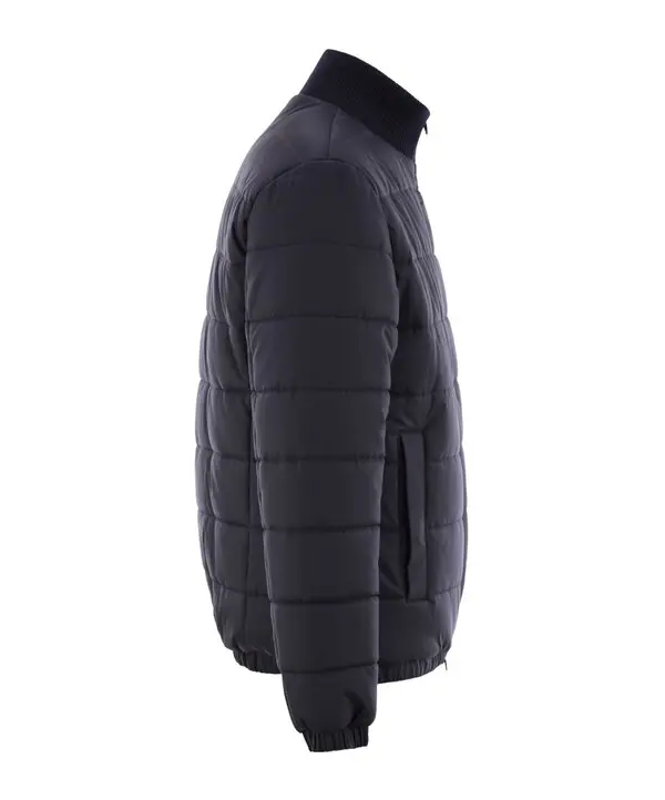 Kiton Zip-up Padded Bomber Jacket - Black