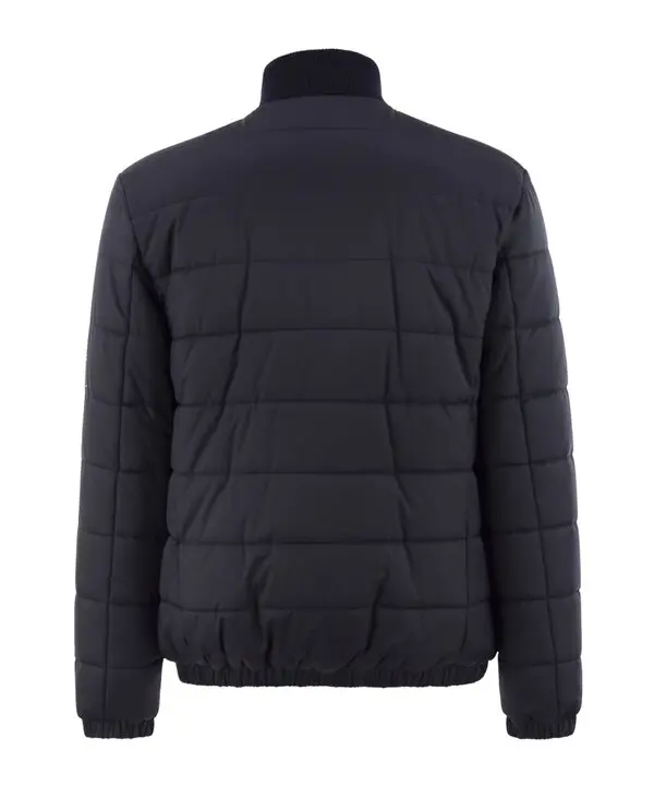 Kiton Zip-up Padded Bomber Jacket - Black