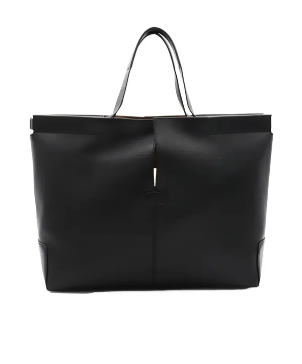 TOD'S Slit Detailed Top Handle Bag - Black