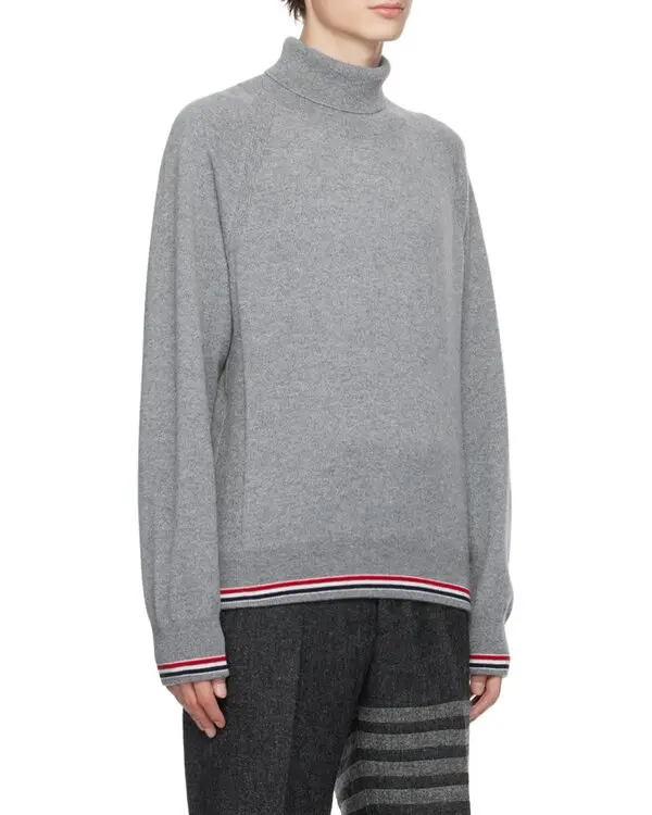 Thom Browne Cashmere Turtle-neck Sweater With Striped Detail