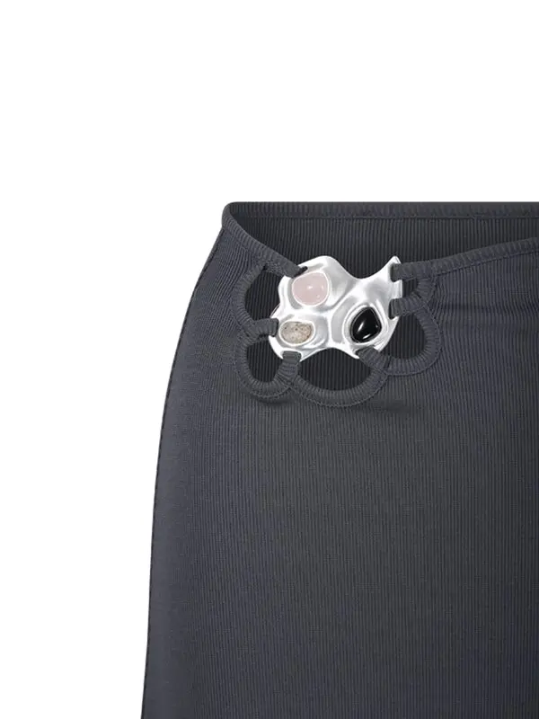 Christopher Esber Trio Stone Elasticated Waistband Maxi Skirt